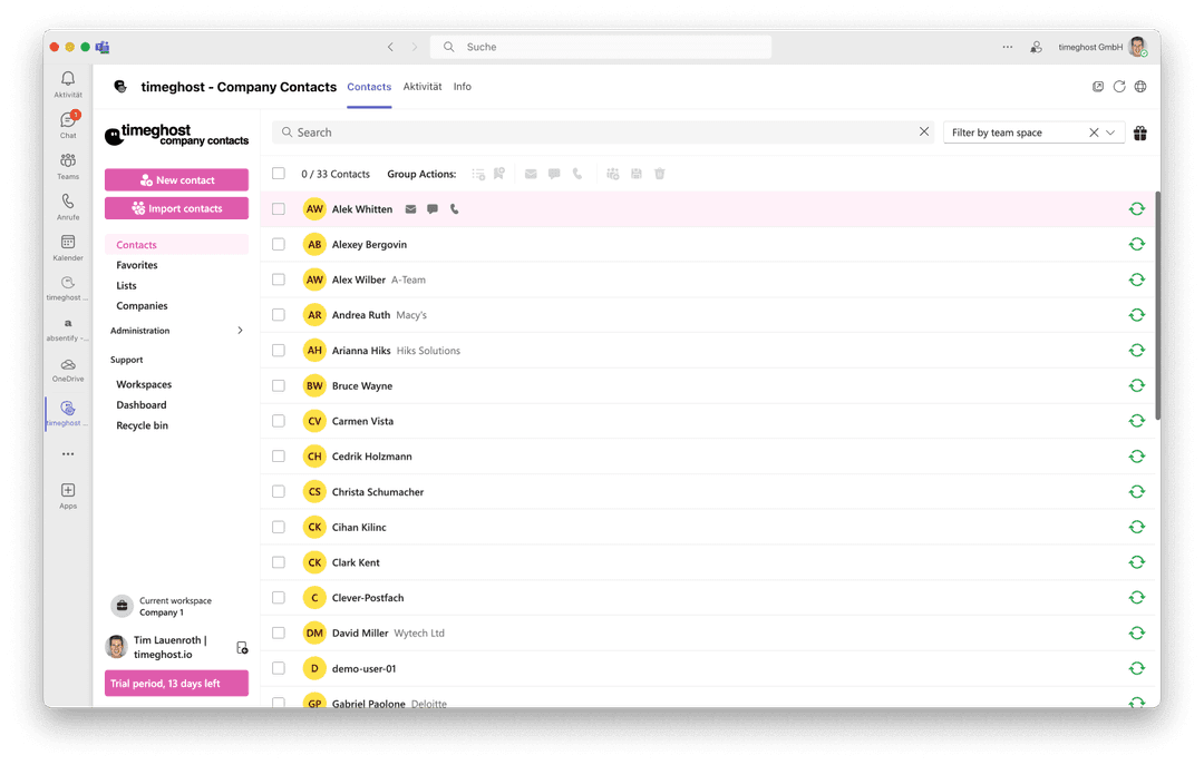 timeghost company contacts